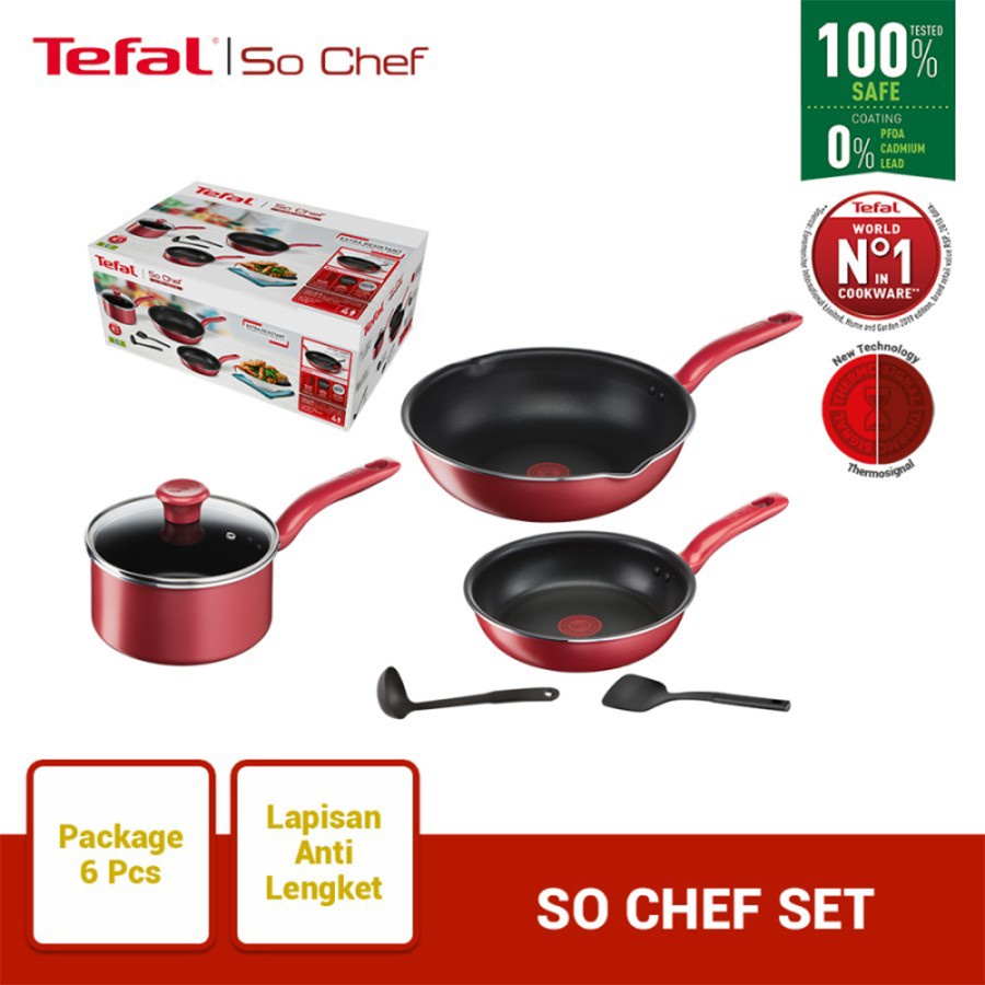 Jual Tefal So Chef Set Panci Anti Lengket / Wajan Induksi | Shopee Indonesia