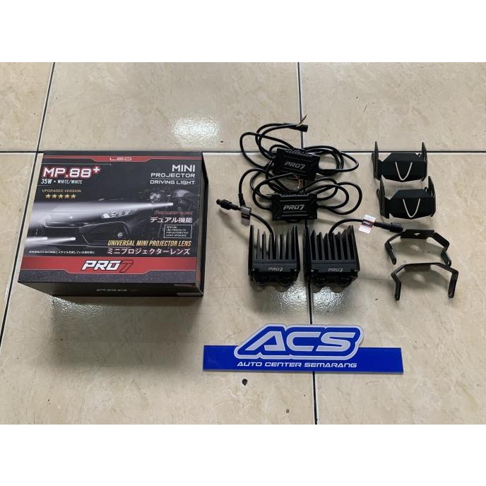 Jual PRO7 Mini Led Projector 2 Warna MP88+ 3000k 6000k Hi/Lo 35watt ...