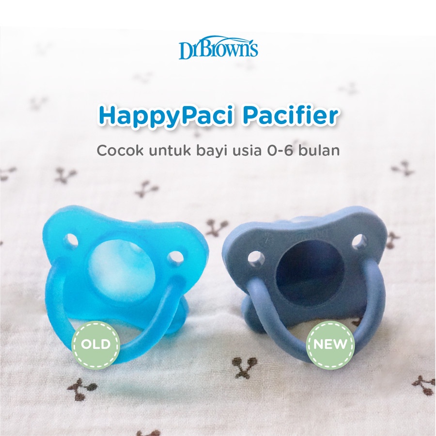 Jual DR BROWNS HAPPY PACI ONE PIECE SILICONE PACIFIER 0M+ 1 PACK / PS ...