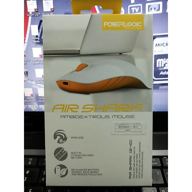 Jual New POWERLOGIC Air Shark 2.4G Mouse Wireless tanpa batere AA/AAA ...