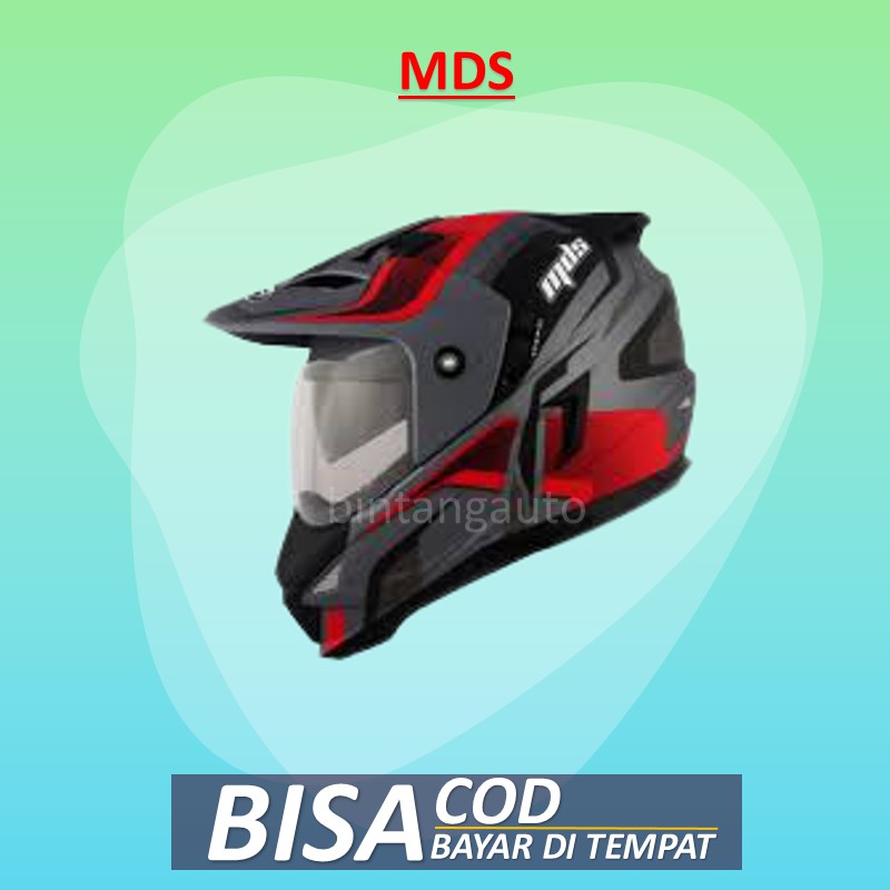 Jual Helm Full Face Super Moto MDS Super Pro Aluminium Grey Black Doff ...