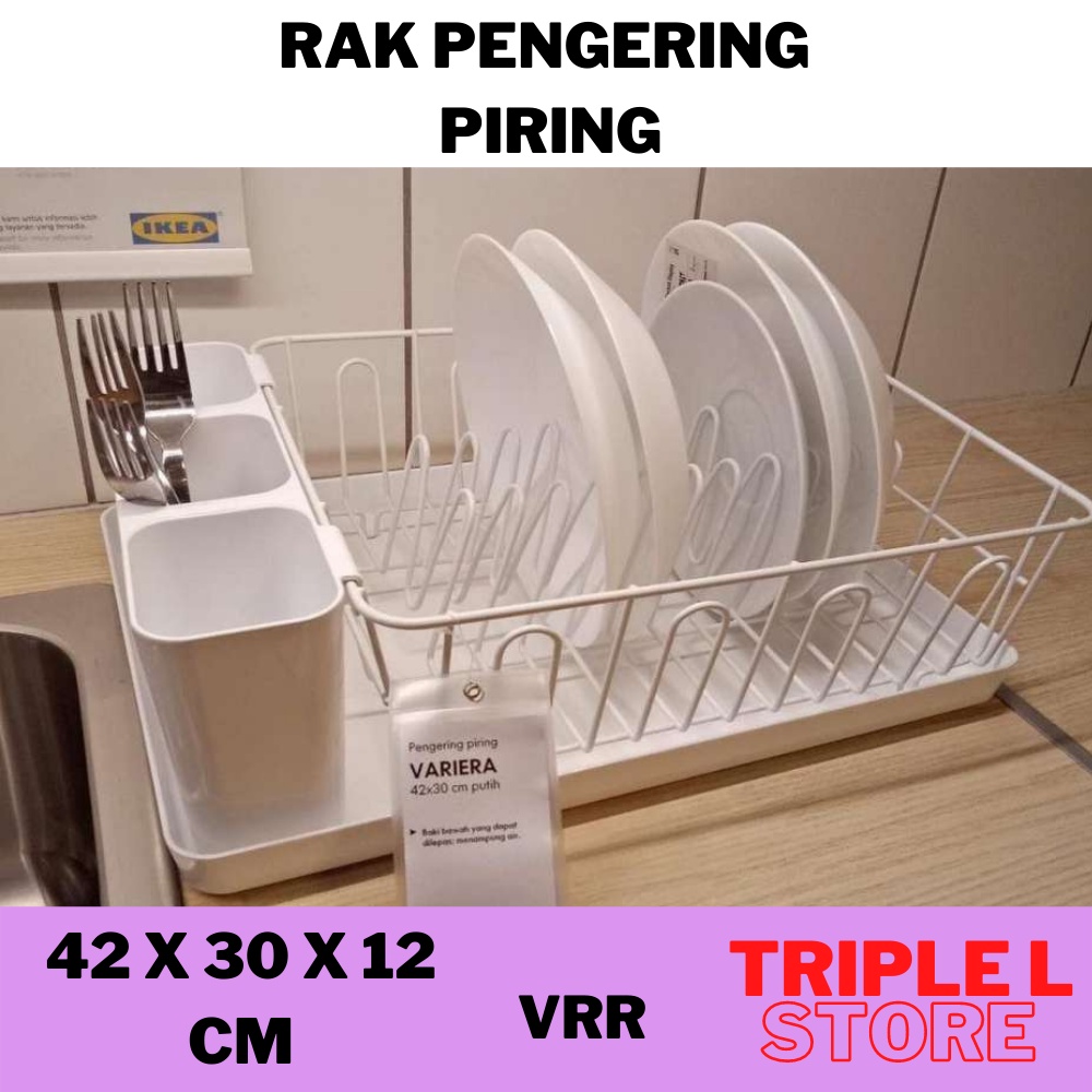 Jual Rak Piring Tempat Pengering Piring Mangkuk Gelas Sendok Putih VRR ...