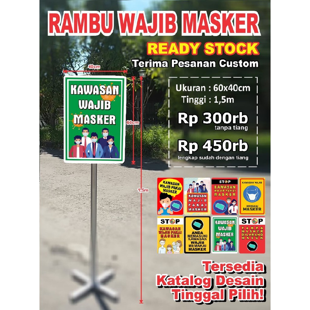Jual Rambu Peringatan Wajib Masker - Sign Board Akrilik Berkualitas ...