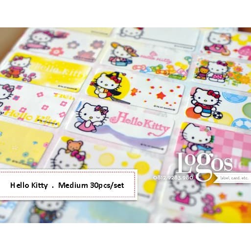 Jual Hello Kitty Sticker MEDIUM Name Label Stiker nama anak karakter ...