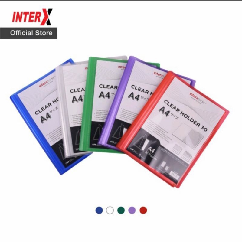 Jual Inter X clear holder A4 30 pocket lembar / display album / dokumen ...