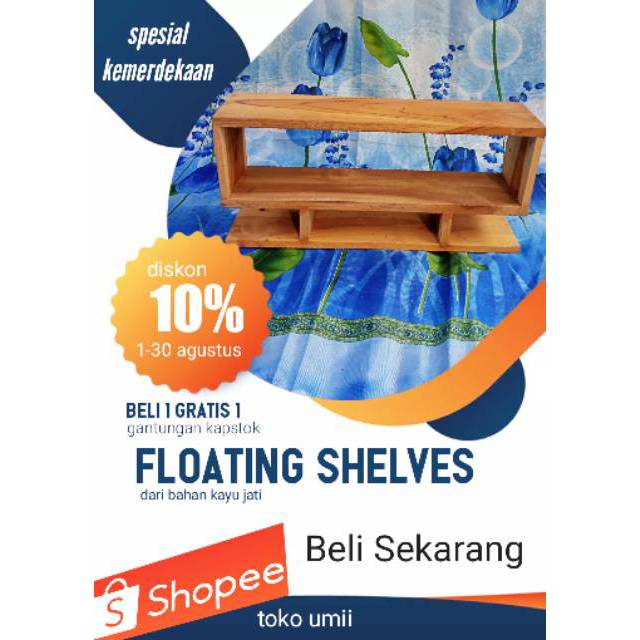Jual floating shelves atau rak melayang | Shopee Indonesia