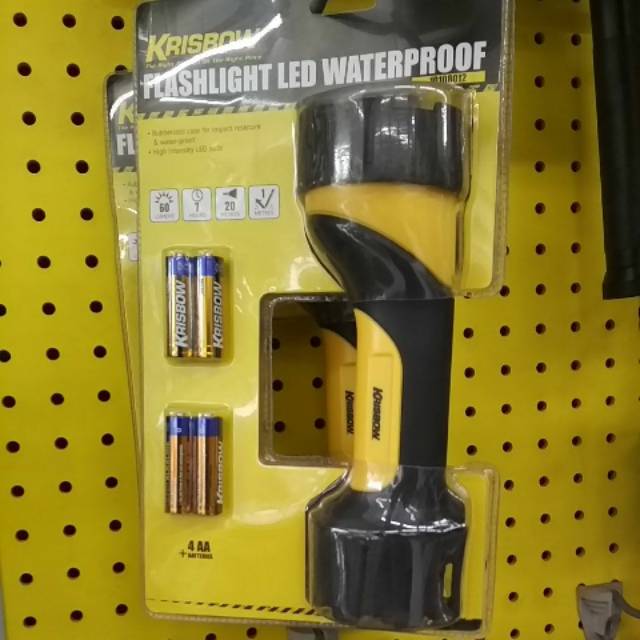 Jual Krisbow led Flashlight 60 LM,2XD DROP&WATERPROF + BATERAI | Shopee ...