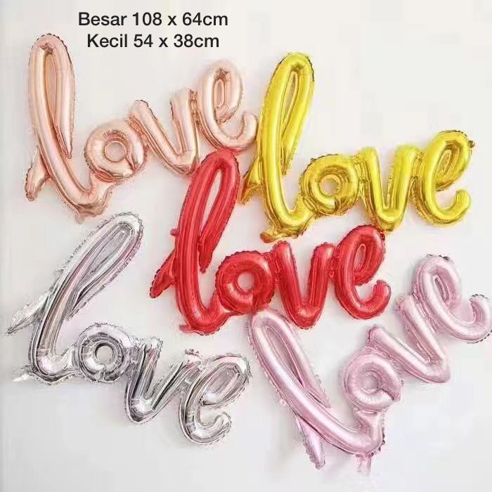 Jual balon foil love latin / balon foil tulisan love sambung Jumbo ...
