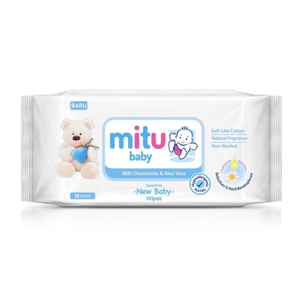 Jual Mitu Baby Wipes Sensitive / New Baby 50's | Shopee Indonesia
