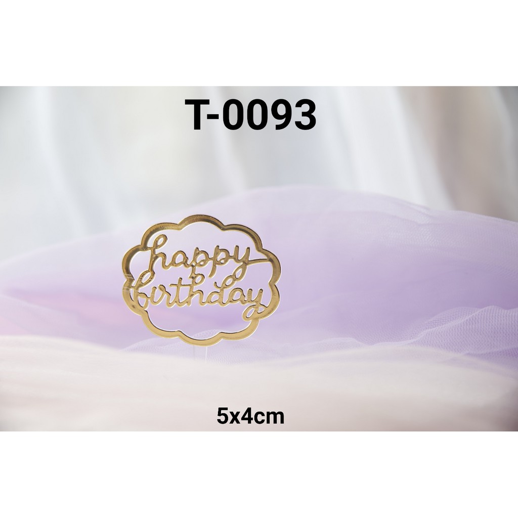 Jual T-0093 Cake Topper Hiasan Kue Tulisan Happy Birthday Frame Awan ...