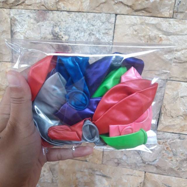 Jual Balon Ultah Warna MIX || Balon Latex Metalik || 12 inch || 1 ...