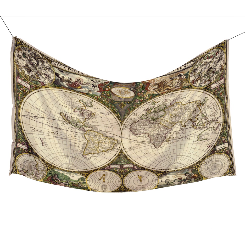 Jual Tapestry Wall Decor Hiasan Dinding Maps World Vintage Old Classic ...