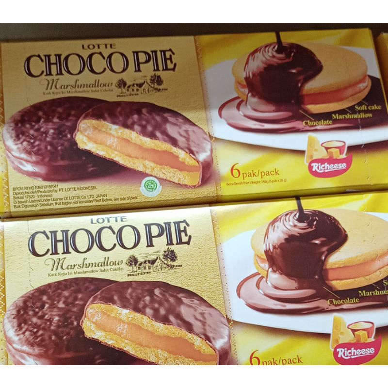 Jual Lotte Choco Pie Richeese Marshmallow Keju (Box isi 6) | Shopee ...