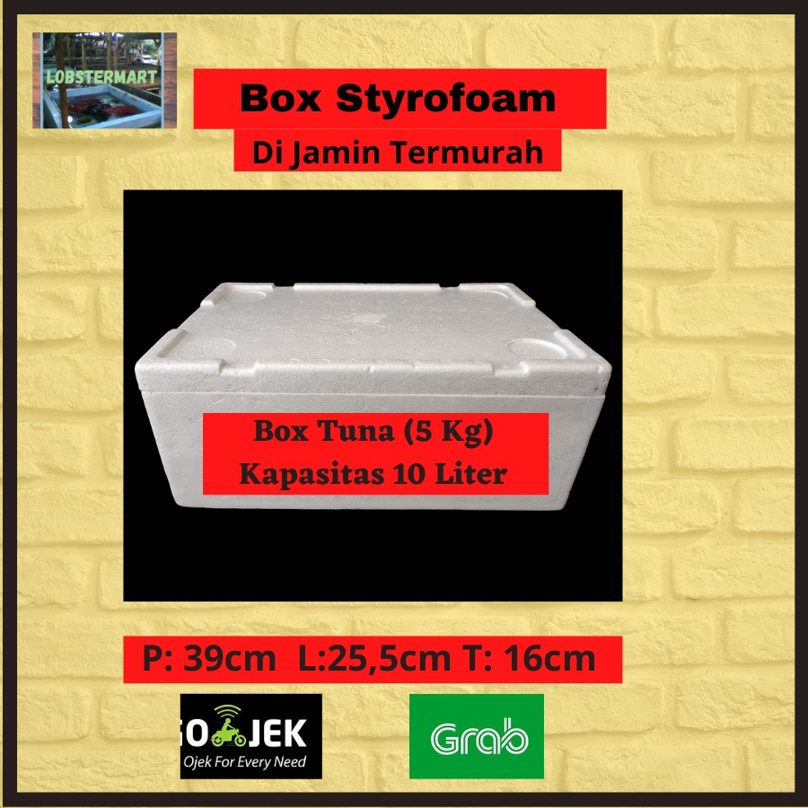 Jual box styrofoam kapasitas 5Kg packing seafood lobster ikan udang ...