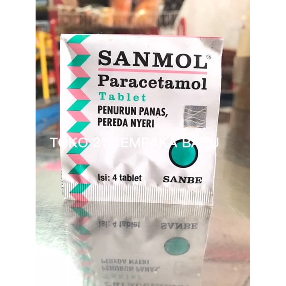 Jual Obat SANMOL 1 STRIP @ 4 TABLET | Obat Paracetamol Demam Panas Gigi ...