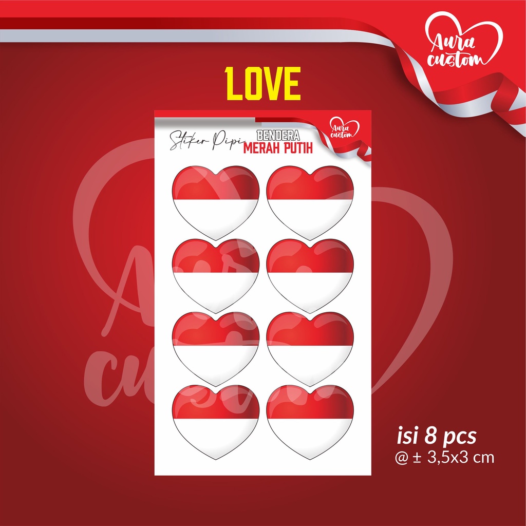 Jual Sticker Pipi Bendera Merah Putih / Stiker HUT RI / Kemerdekaan ...