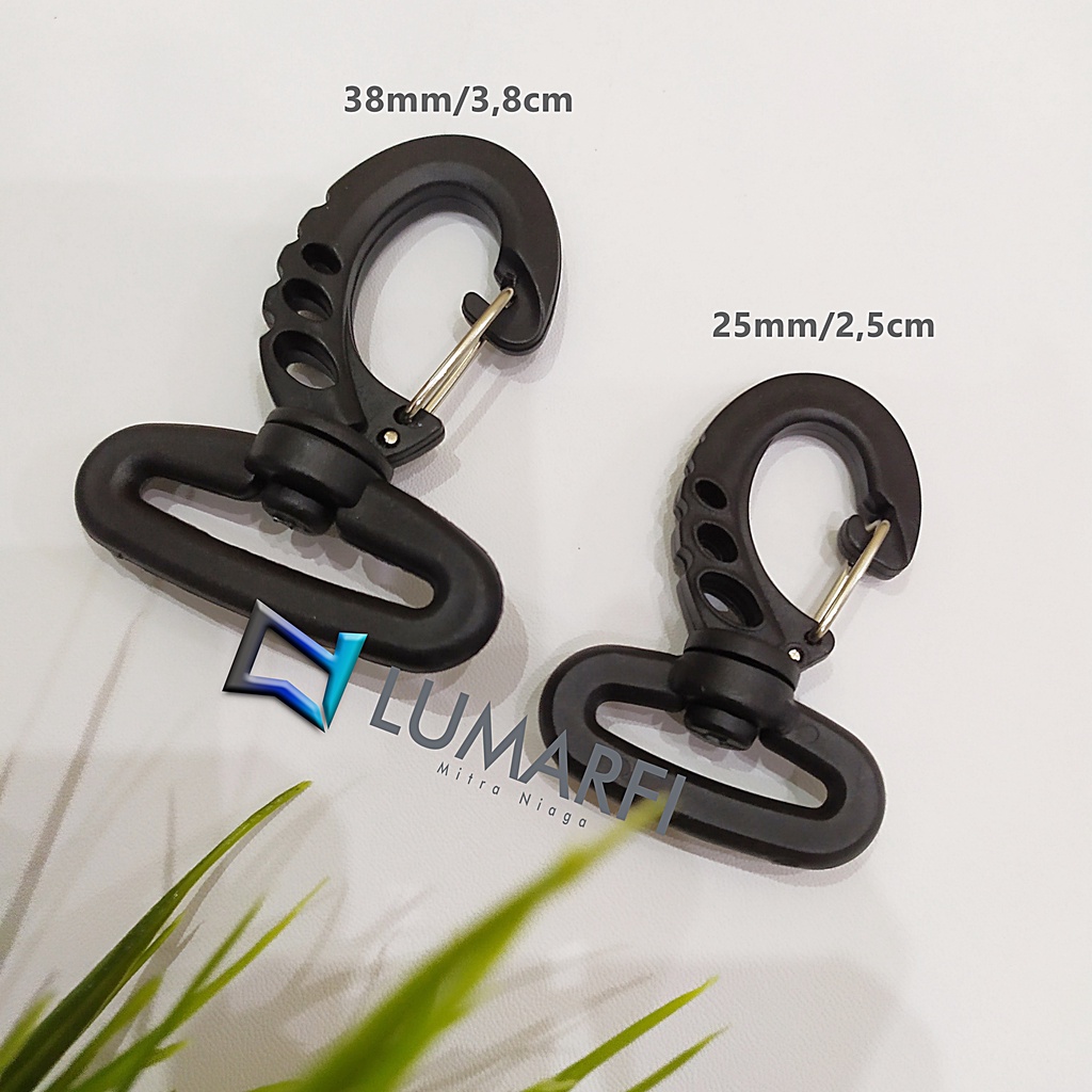 Jual Pengait/Kaitan/Cantolan Tas 2,5 cm dan 3,8 cm Hitam / Pengait Tali ...