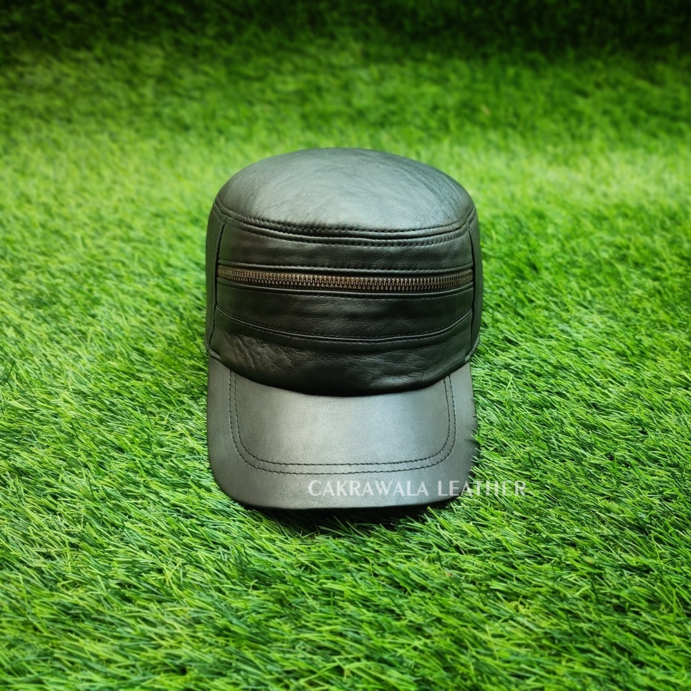 Jual Topi Kulit asli Komando Resleting POP | Shopee Indonesia