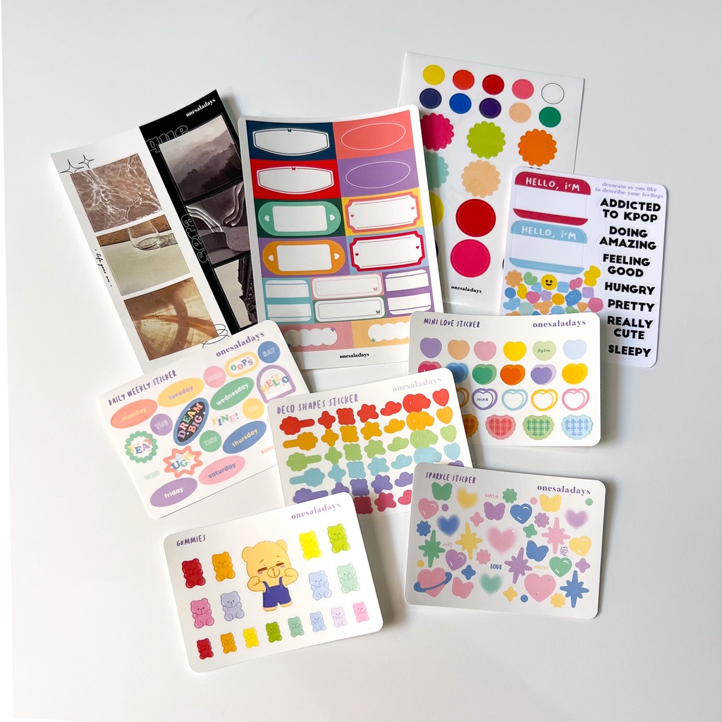 Jual ONESALADAYS Mini Seal Sticker Sheet / Stiker Kiss Cut | Shopee ...