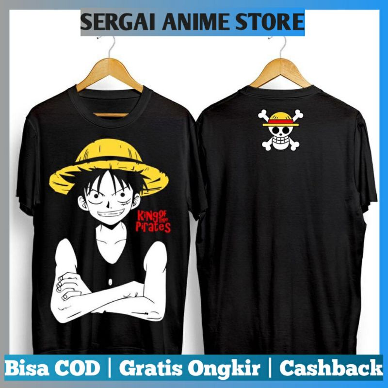 Jual OP16 Kaos Luffy King Pirates | Baju One Piece Sablon Anime Distro ...