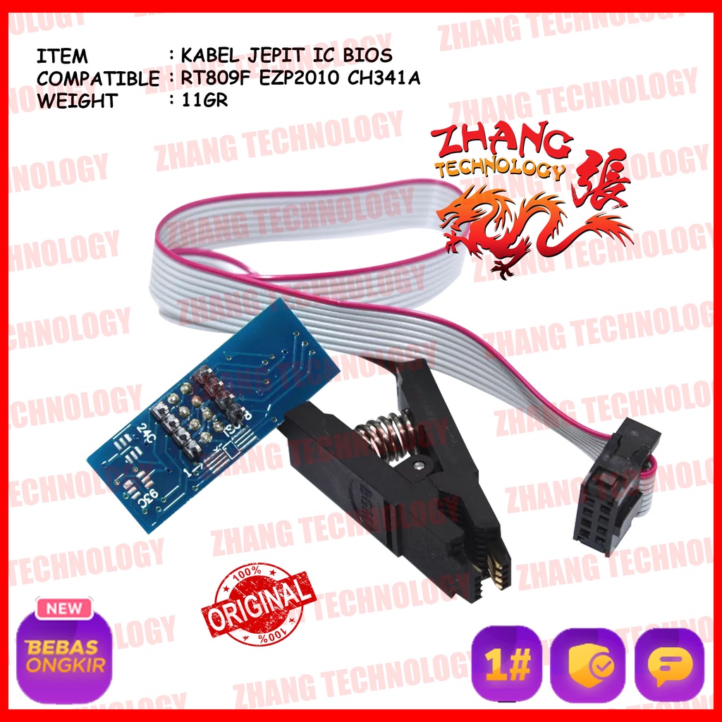 Jual [ ZHANG TECHNOLOGY ] SOP8 SOIC8 FLASH CHIP IC TEST CLIP IC EPROM ...
