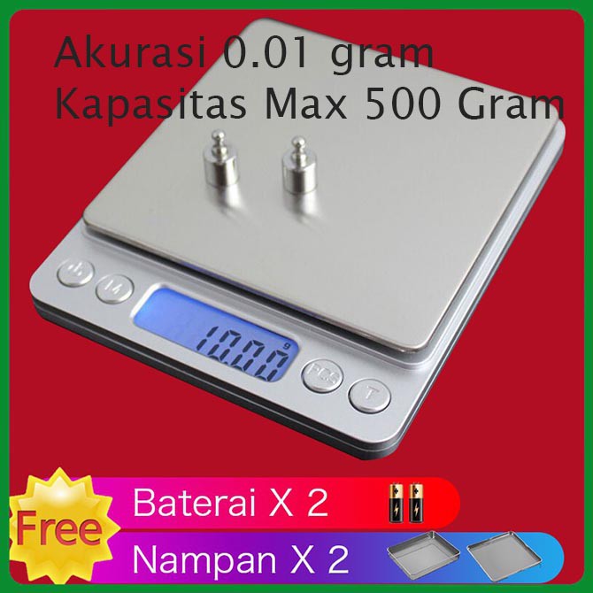 Jual Timbangan Digital Akurasi 0.01 gram Max 500 gram 0,01 0.01g Emas Bumbu Obat 500g 0.01gram ...