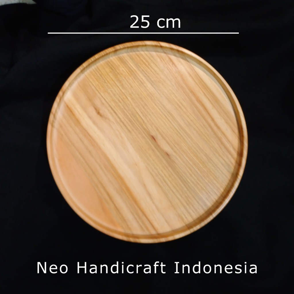 Jual Nampan Kayu Bulat Jati Piring Kayu Jati Datar, Baki Kayu Jati ...