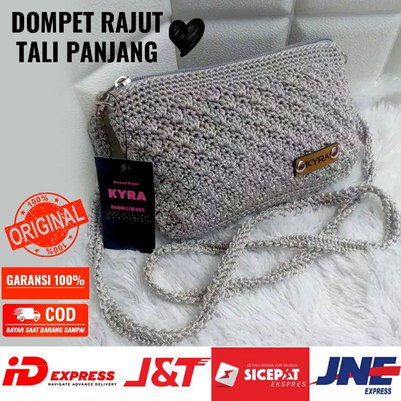 Jual Dompet Rajut Tali Panjang Kaza/ Dompet Murah/ Dompet Dua Ruang ...