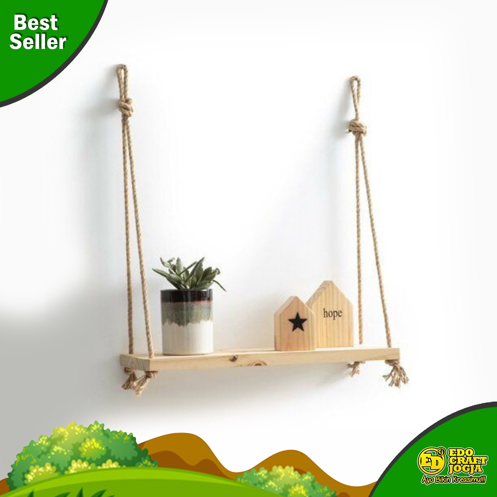 Jual Hambalan Dinding Kayu Tali Gantung 40cm | Shopee Indonesia