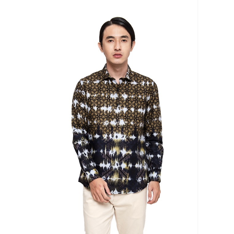 Jual Manzone Kemeja Lengan Panjang YAMA - BLACK | Shopee Indonesia