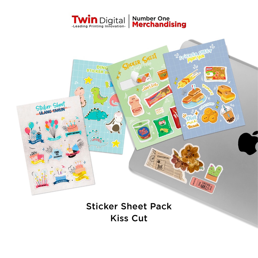Jual Twindigital Cetak Sticker Sheet Pack Kiss Cut Sticker Sheet HP ...