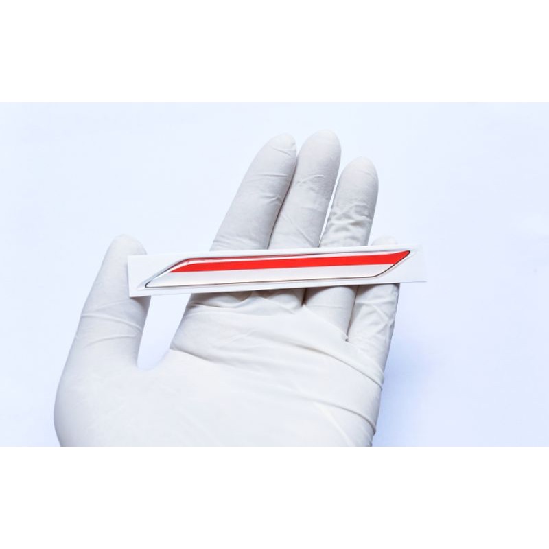 Jual Emblem strip merah putih/stiker resin timbul logo bendera ...