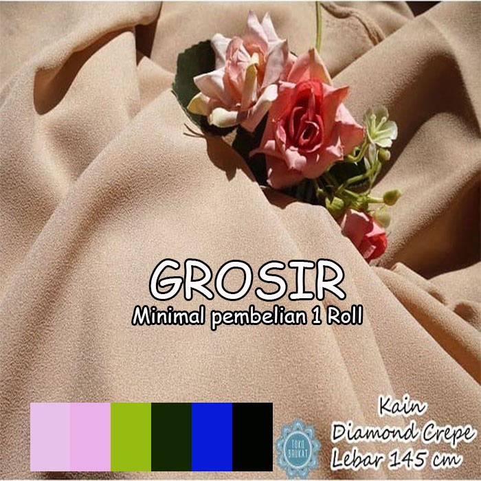Jual Kain Diamond Crepe - GROSIR - Per Yards (Minimal 1 Roll) | Shopee ...