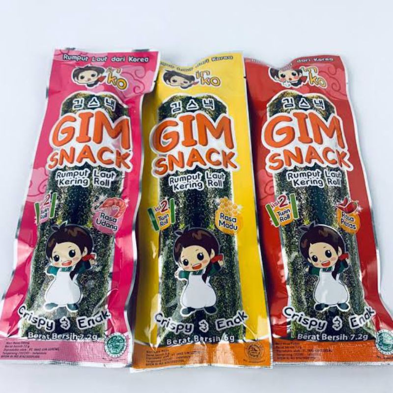 Jual Inko Gim Snack Rumput Laut Kering Roll (6 gram) | Shopee Indonesia