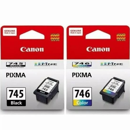 Jual tinta cartridge Canon 745 black + 746 color original pixma for ...