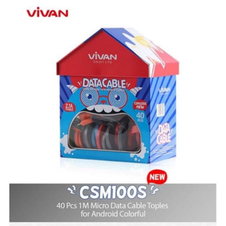Jual Vivan CSM 100S data Cable Colorful ( 1 Toples isi 40 pcs) | Shopee ...
