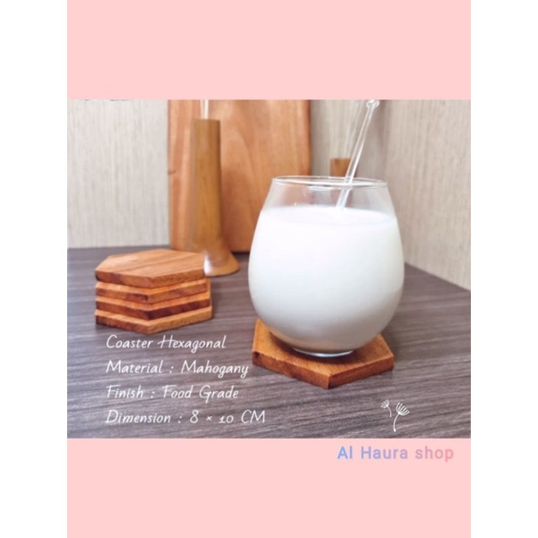 Jual Tatakan Gelas Kayu Coaster Kayu Hexagonal Tempat Gelas | Shopee ...