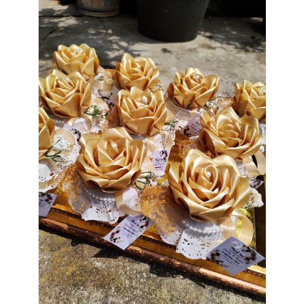 Jual (10pcs) gelas sirih mawar satin/tempat sirih/sirih pinang/sirih ...
