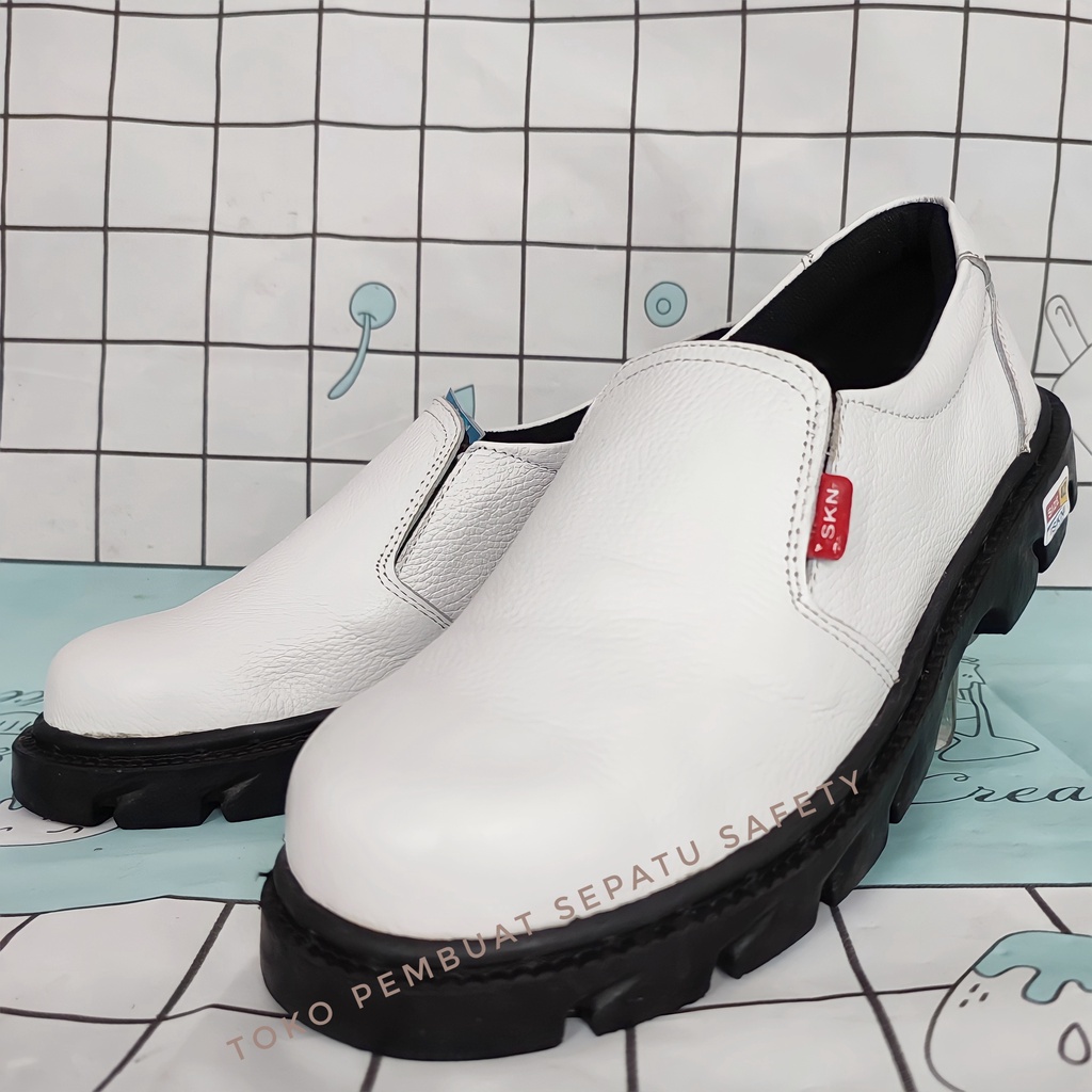Jual Sepatu safety putih medical kulit sapi asli tahan robek sepatu ...
