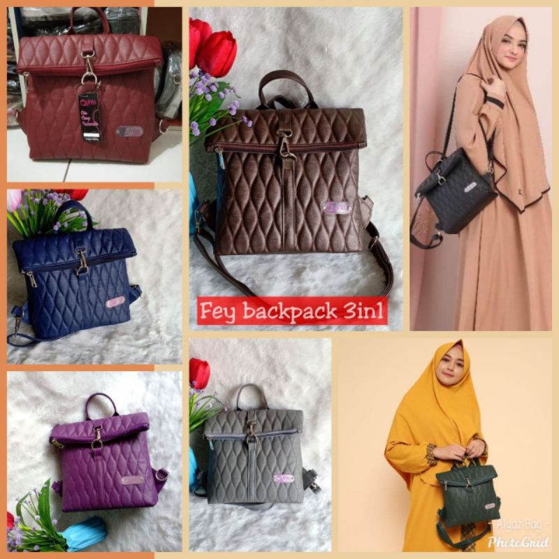 Jual FEY BACK PACK/ TAS 3 IN 1 || Selempang || Ransel || Jinjing | Shopee Indonesia