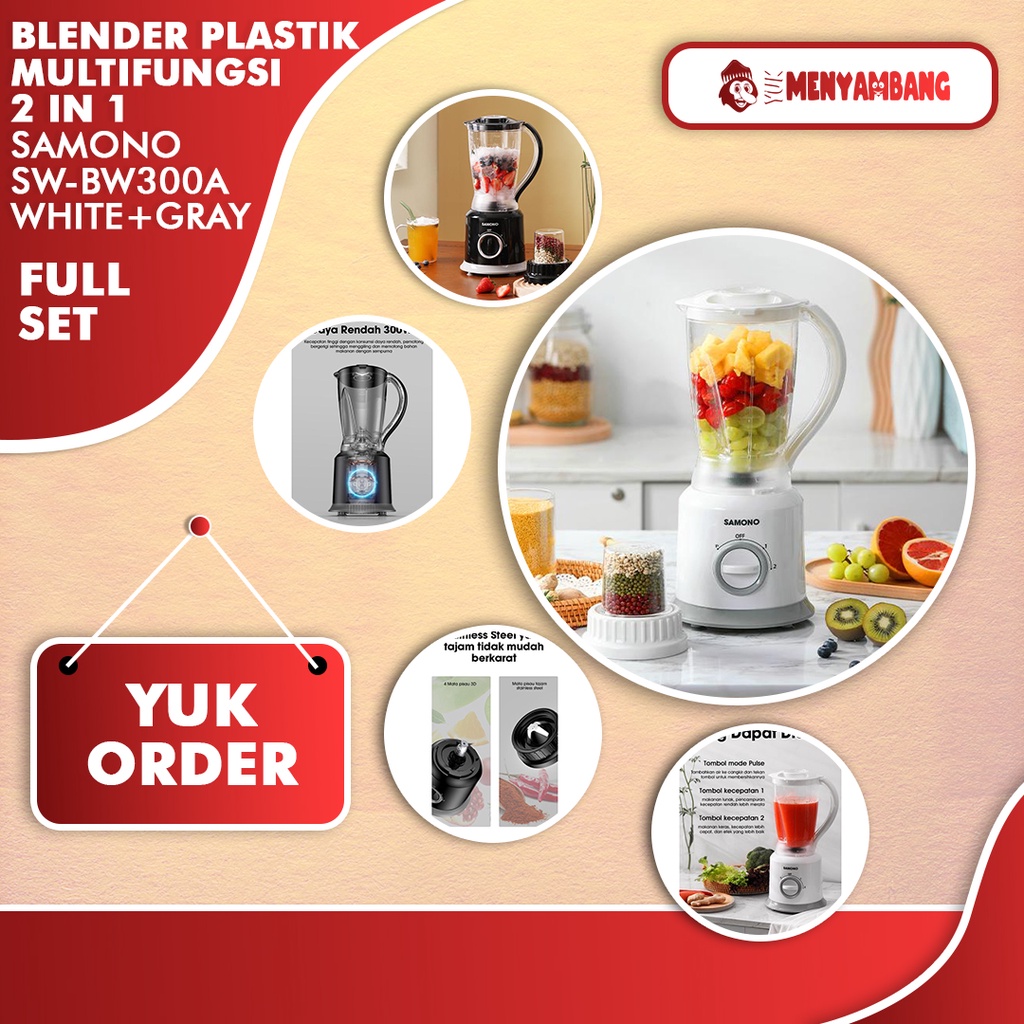 Jual 42153 | Samono SW-BW300A White+Gray | Samono SW-BW300A Blender ...