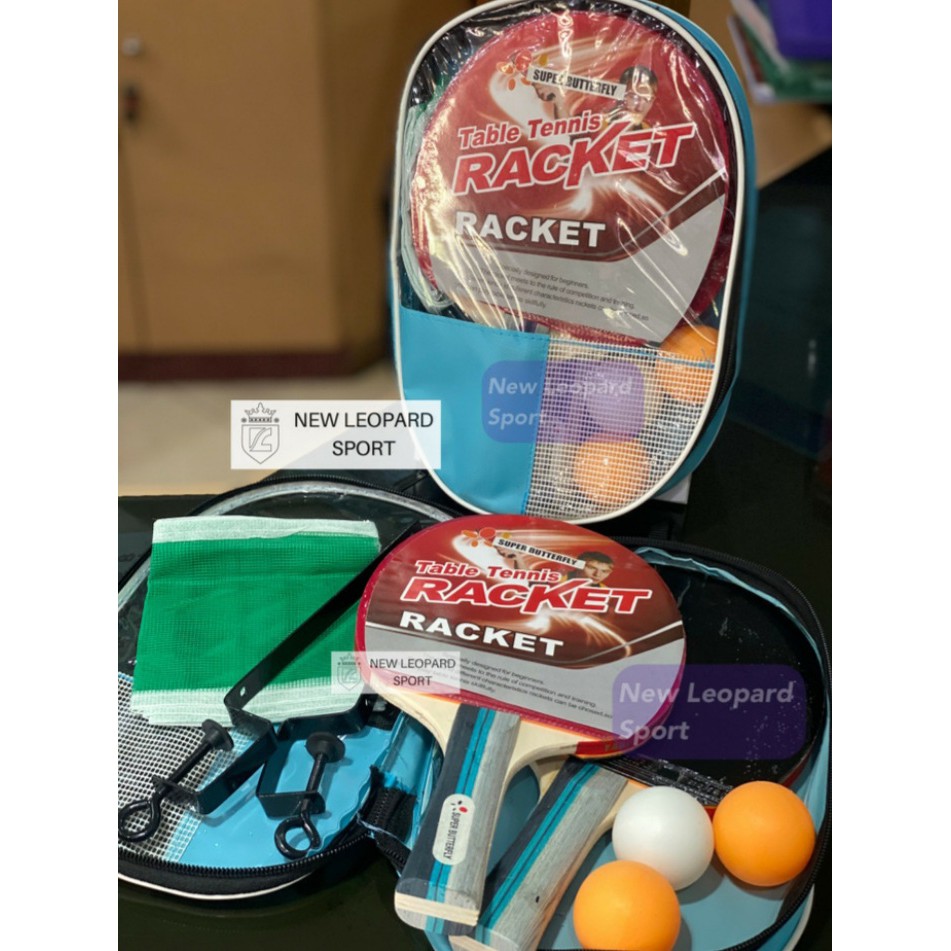 Jual Bat Pingpong Butterfly Paket Komplit + bola+ tiang net/ tenis meja | Shopee Indonesia