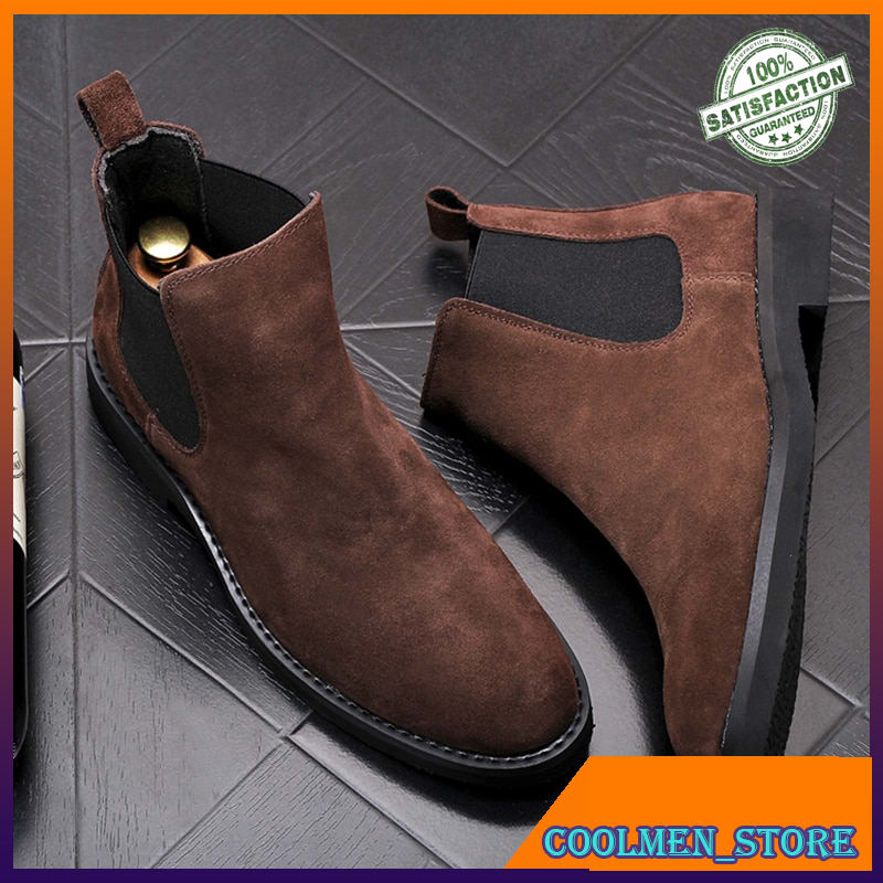 Jual Sepatu Boots Pria Kulit Asli mens fashion warm plush winter boots ...