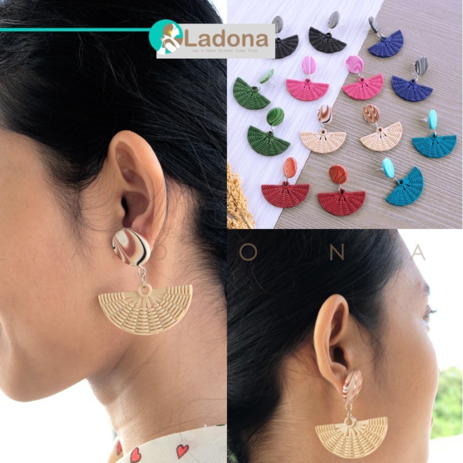 Jual Anting Tusuk Bohemian Kipas Rotan Anyam | Shopee Indonesia
