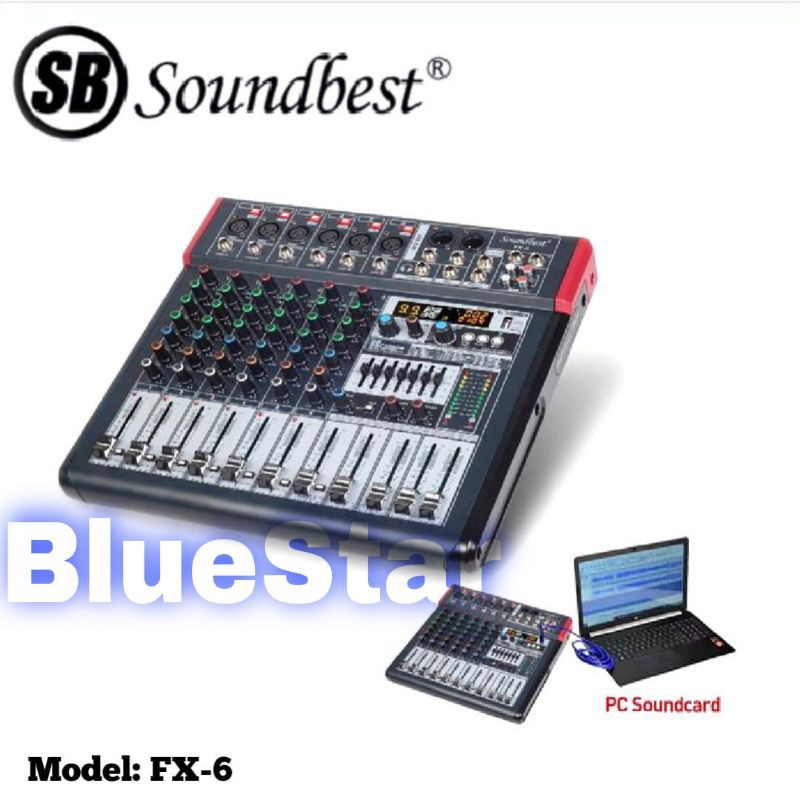 Jual Mixer Soundbest FX 6 Original 6 Channel Bluetooth - USB Interface | Shopee Indonesia