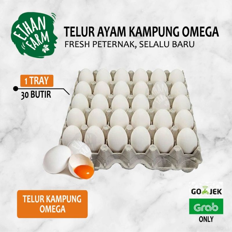 Jual READY STOK. INSTAN. Telur Kampung Omega (1 tray = 30 biji ...