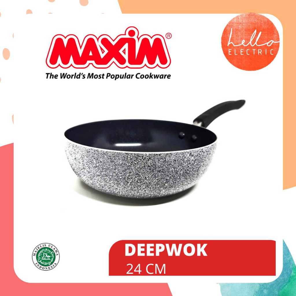 Jual WAJAN - WAJAN CEKUNG / PANCI PENGGORENG MAXIM NEOSTONE DEEP WOK 24 ...