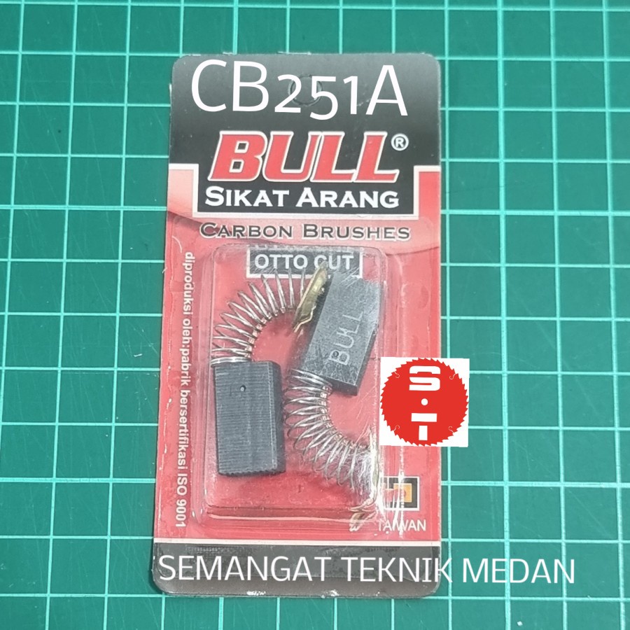 Jual CB251A CARBON BRUSH BOSTEL ARANG SEPUL MESIN BULL CB-251 CB251 CB ...