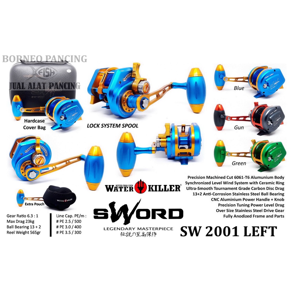 Jual Reel OH Water Killer SWORD SW 2001 (handle kiri) | Shopee Indonesia