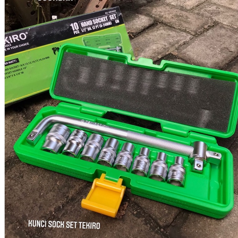 Jual KUNCI SOCK KUNCI SOK SET MERK TEKIRO 12 PT 8-24MM 10 PCS ORIGINAL TEKIRO | Shopee Indonesia